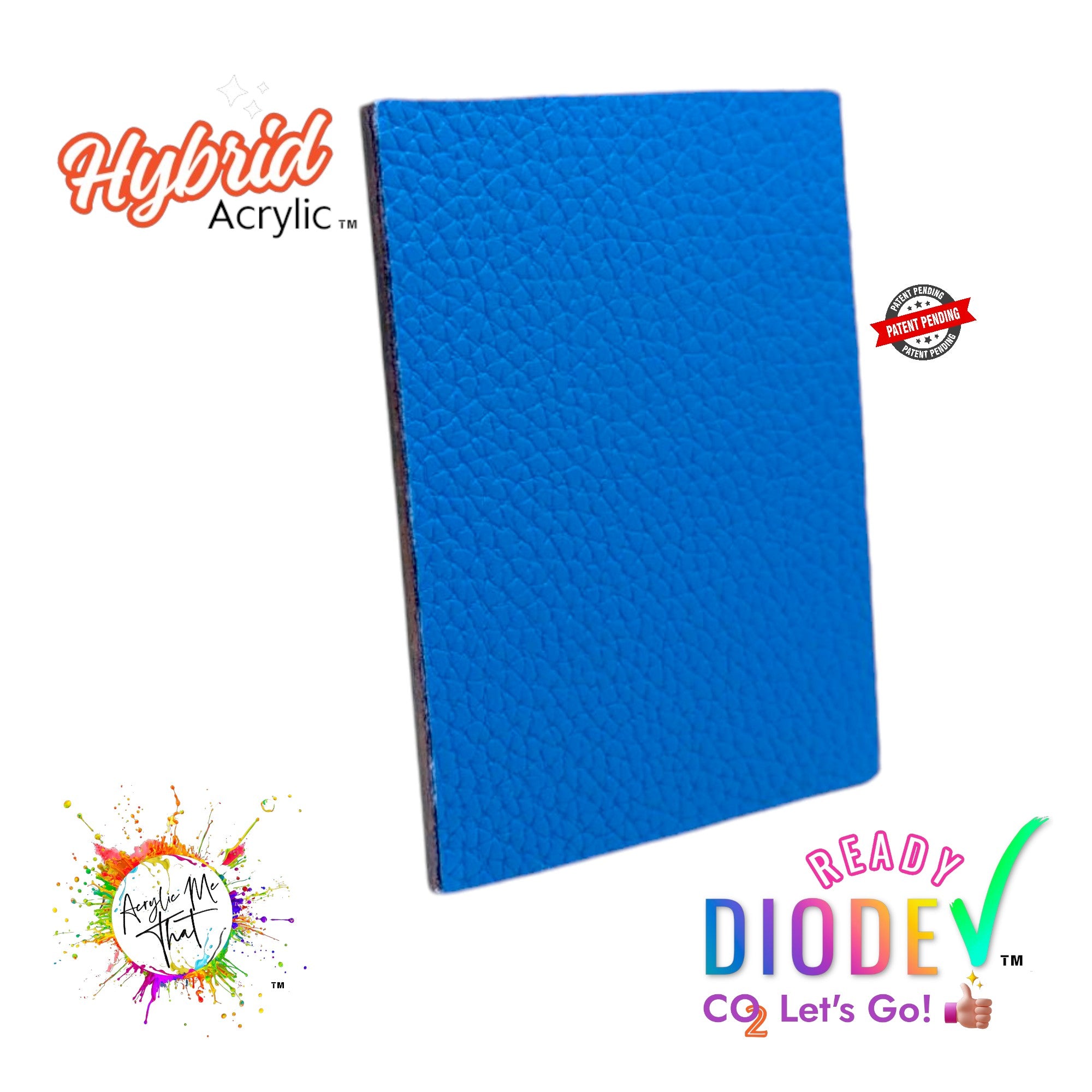 Blue Textured Lychee Faux Leather Hybrid Acrylic | CO2 and Diode Laser ...