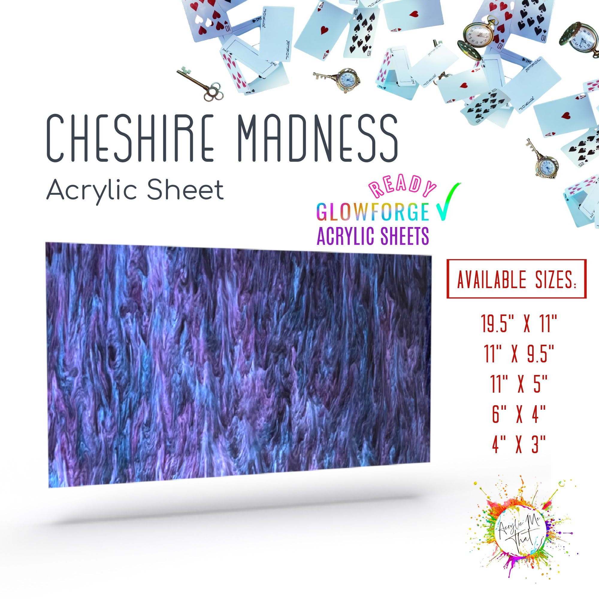 Colored Shimmer Marble Pattern Cast Acrylic Sheet - 1/8" - Purple, Blue ...